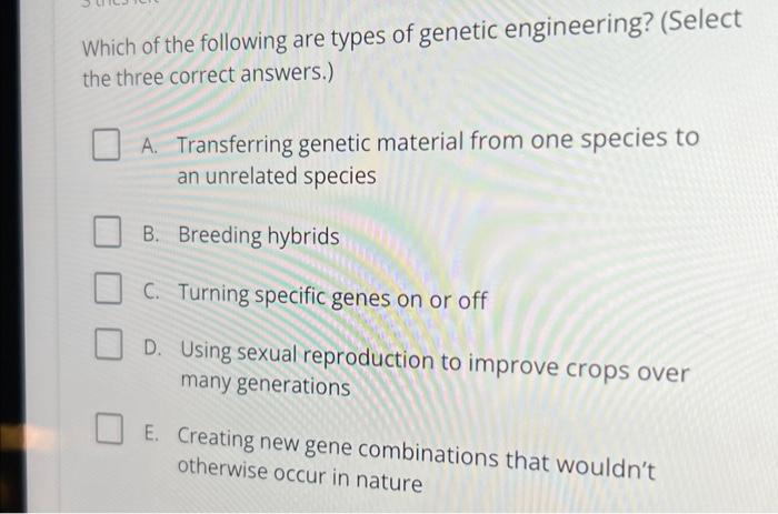 Which of the following are types of genetic | Chegg.com