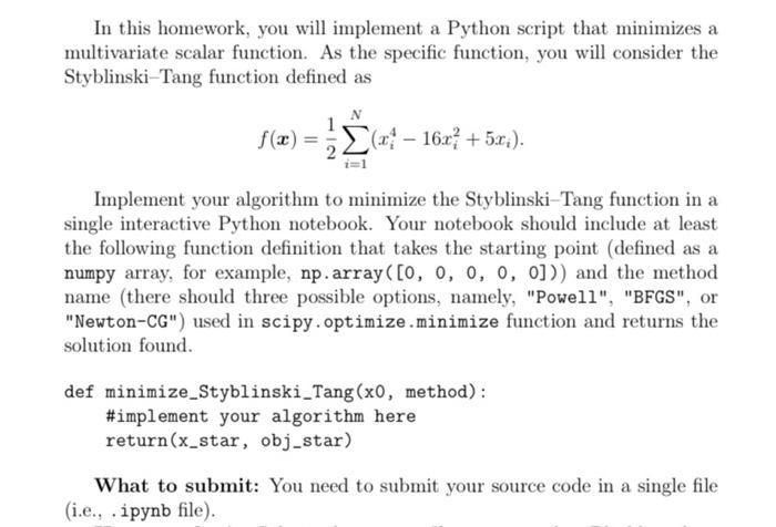 In this homework, you will implement a Python script | Chegg.com