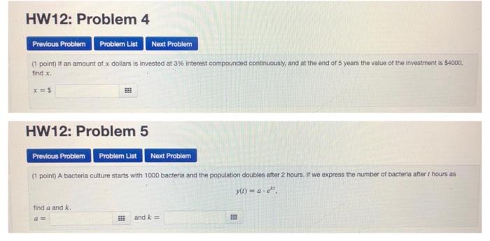Solved HW12: Problem 4 Previous Problem Problem List Next | Chegg.com