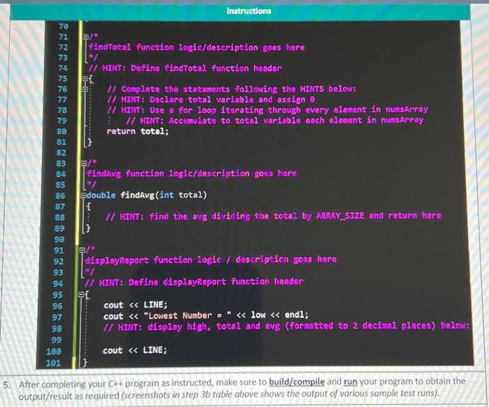 Solved Instructions 1. Using Visual Studio -OR-XCode, create | Chegg.com