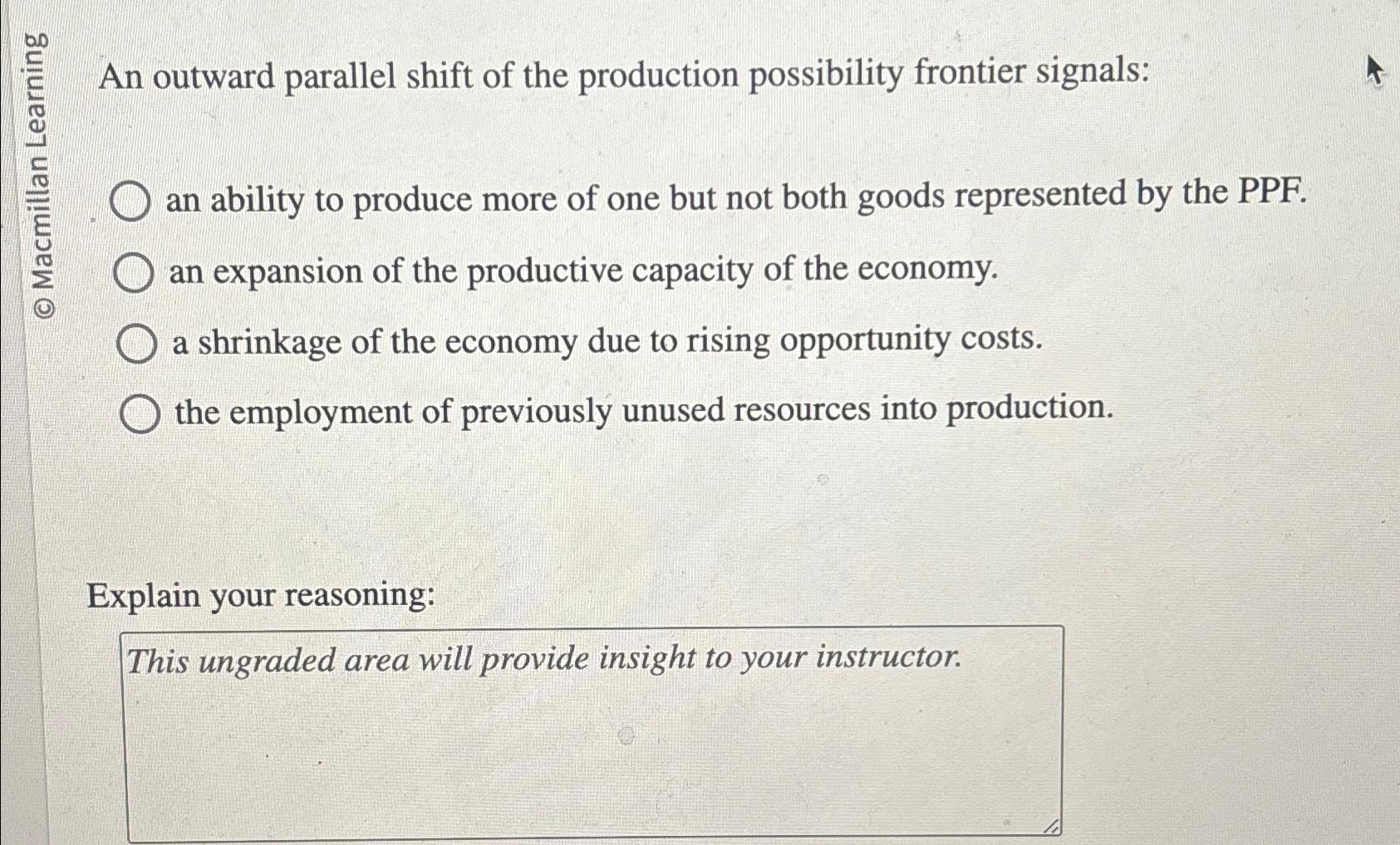 Solved ?bar (C)o+ ﻿An outward parallel shift of the | Chegg.com