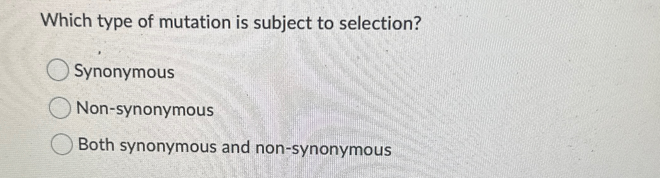 Solved Which type of mutation is subject to | Chegg.com
