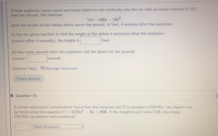 Solved A large explosion causes wood and metal debris to | Chegg.com