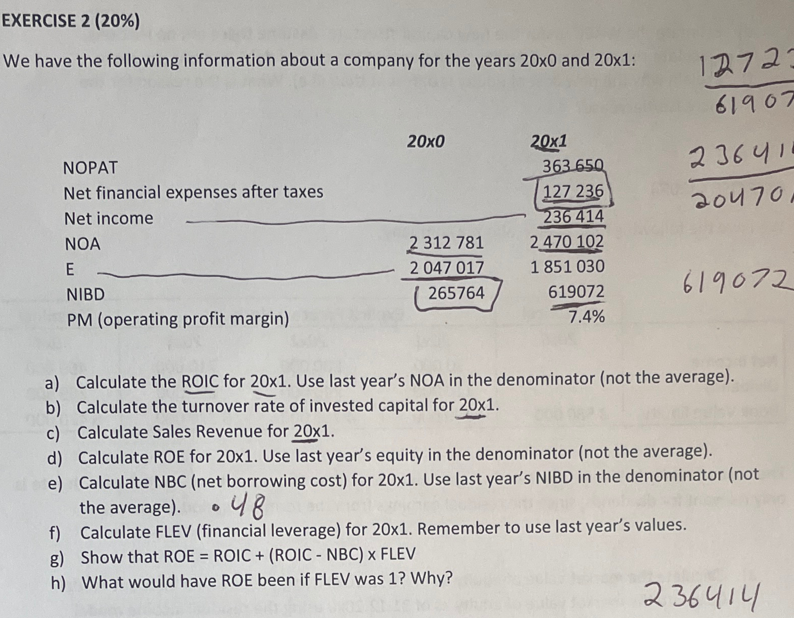 Solved EXERCISE 2 (20%)We have the following information | Chegg.com