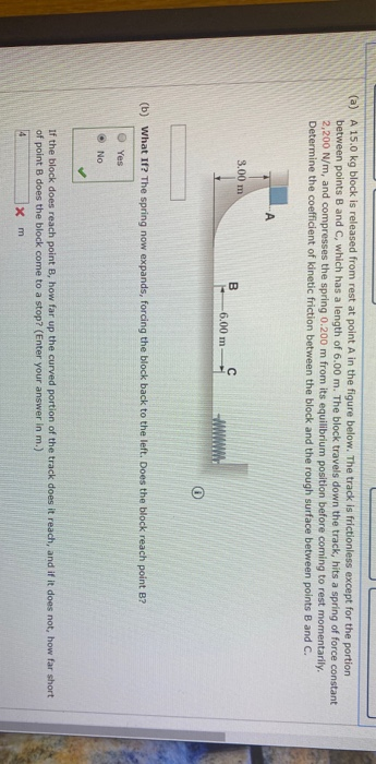 Solved (a) A 15.0 kg block is released from rest at point A | Chegg.com