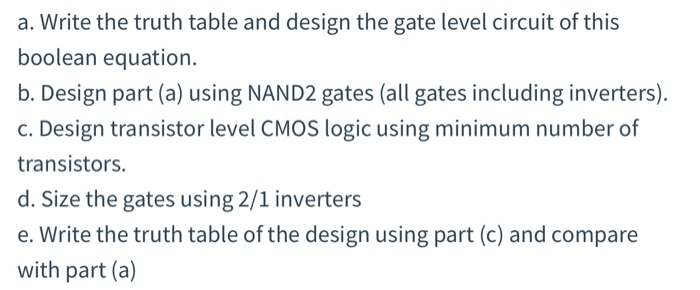 Solved a. Write the truth table and design the gate level | Chegg.com