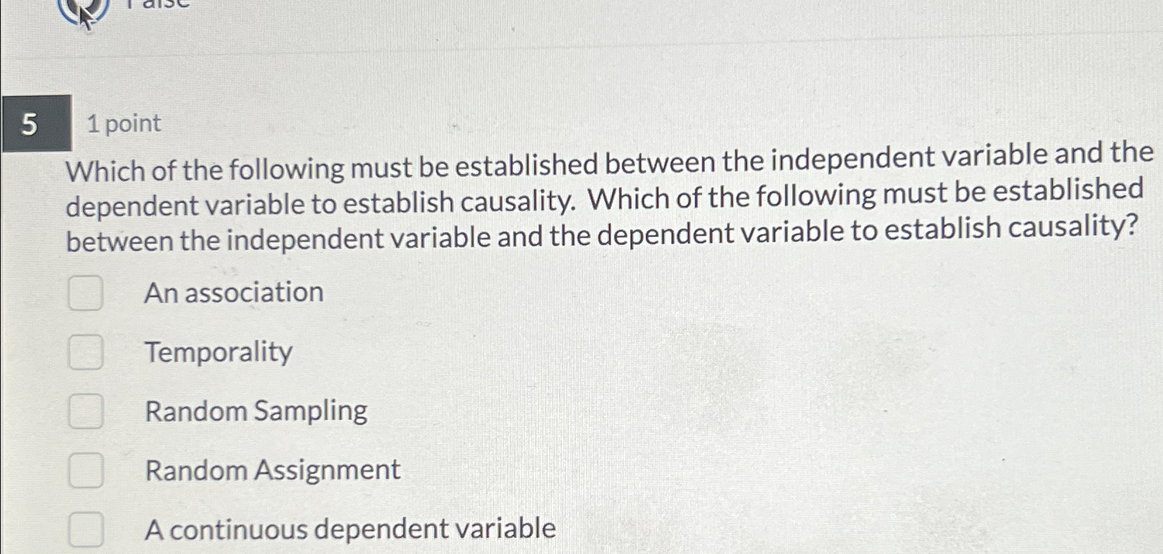 Solved 51 ﻿pointWhich of the following must be established | Chegg.com