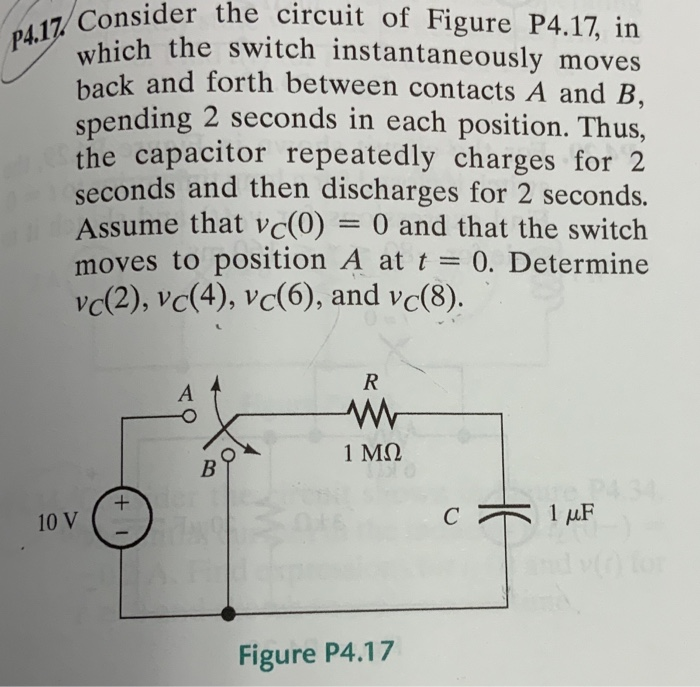 Solved P4.17 Consider the circuit of Figure P4.17, in which | Chegg.com