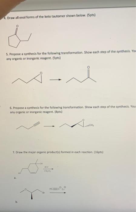 Solved A Draw all enol forms of the keto tautomer shown | Chegg.com