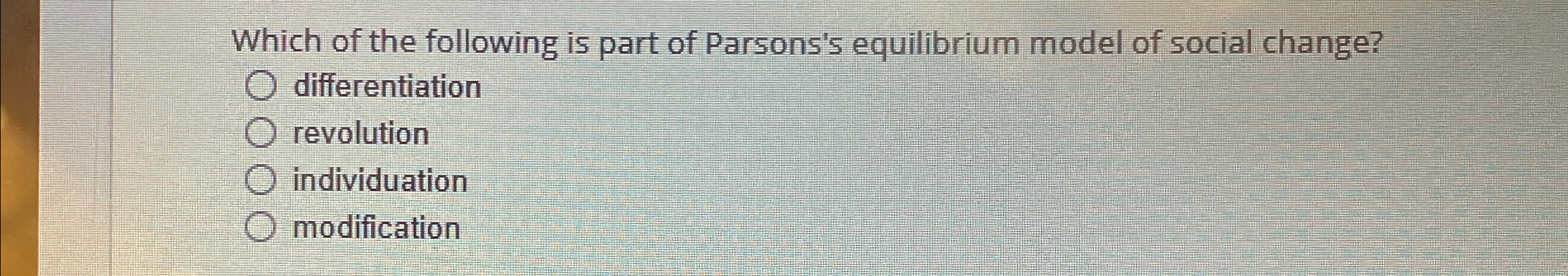 Solved Which of the following is part of Parsons's | Chegg.com
