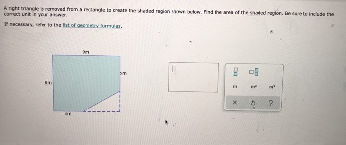 Solved A right triangle is removed from a rectangle to | Chegg.com
