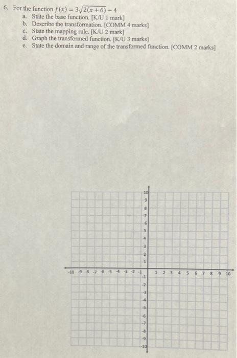 Solved 6 For The Function Fx32x6−4 A State The Base 2461