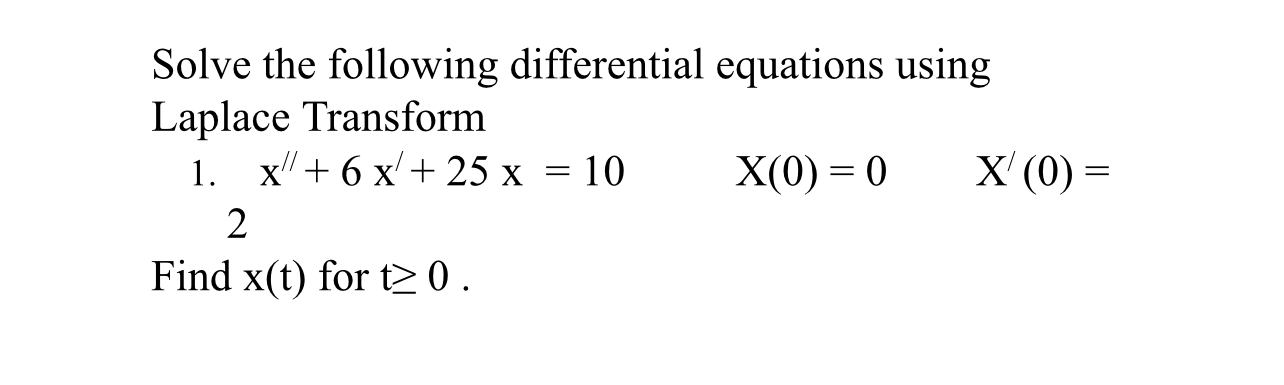 Solved Solve the following differential equations | Chegg.com