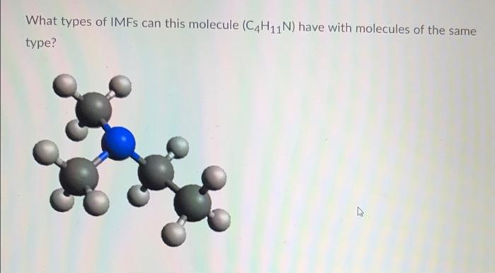 Solved What types of IMFs can this molecule (C4H11N) have | Chegg.com