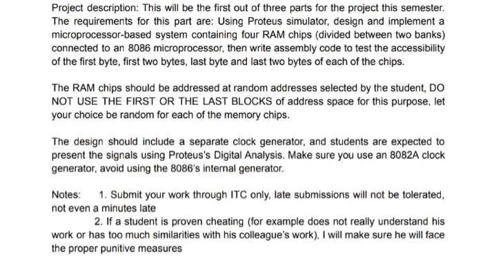 Solved Project description: This will be the first out of | Chegg.com