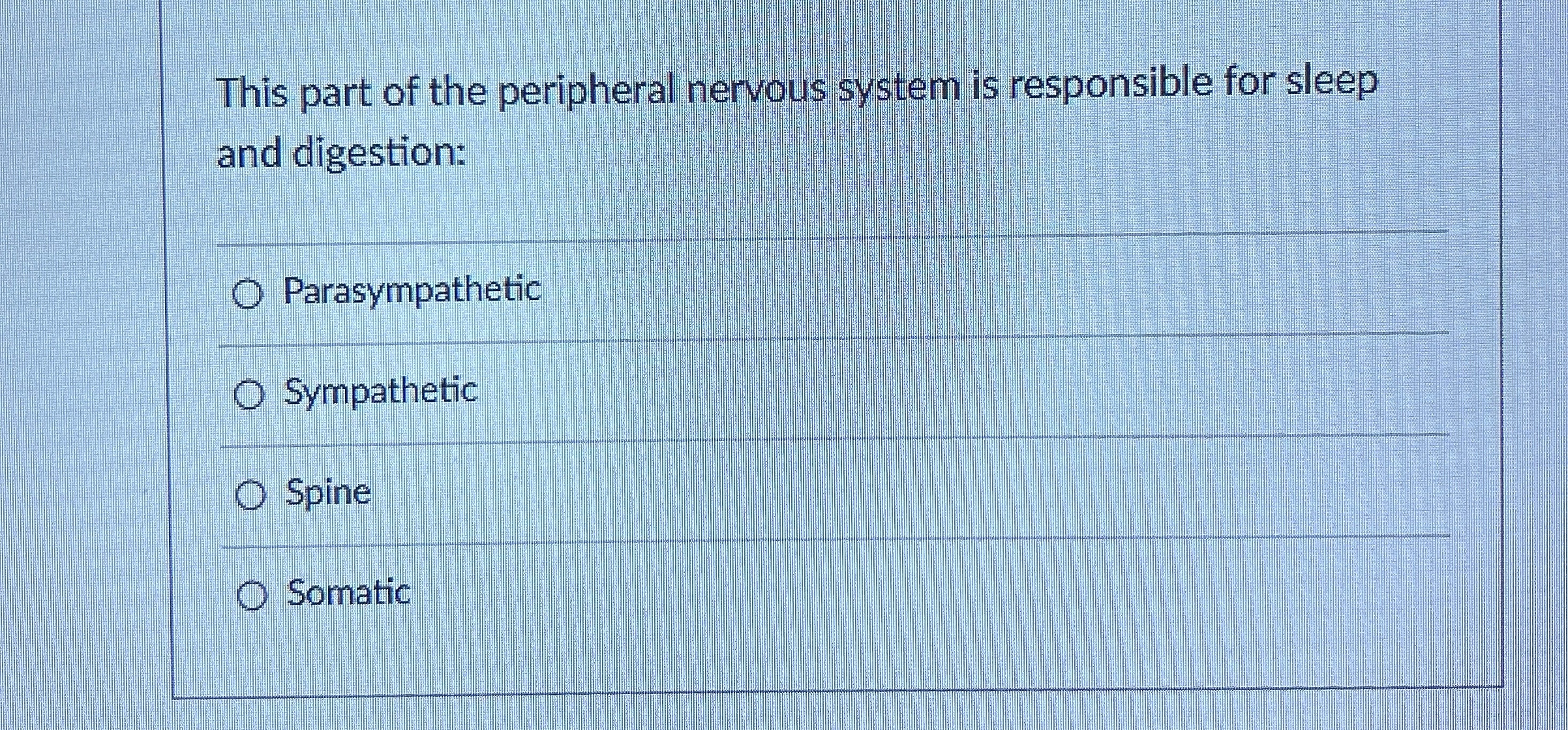 Solved This part of the peripheral nervous system is | Chegg.com