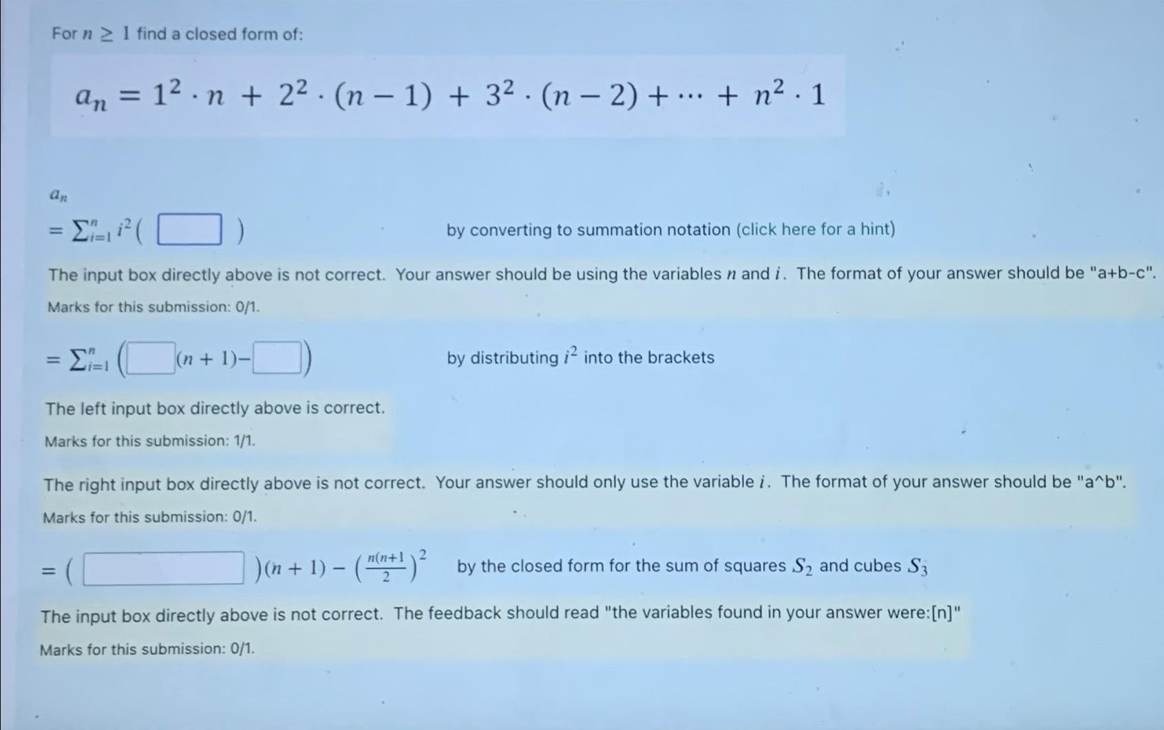 Solved For n≥1 ﻿find a closed form | Chegg.com