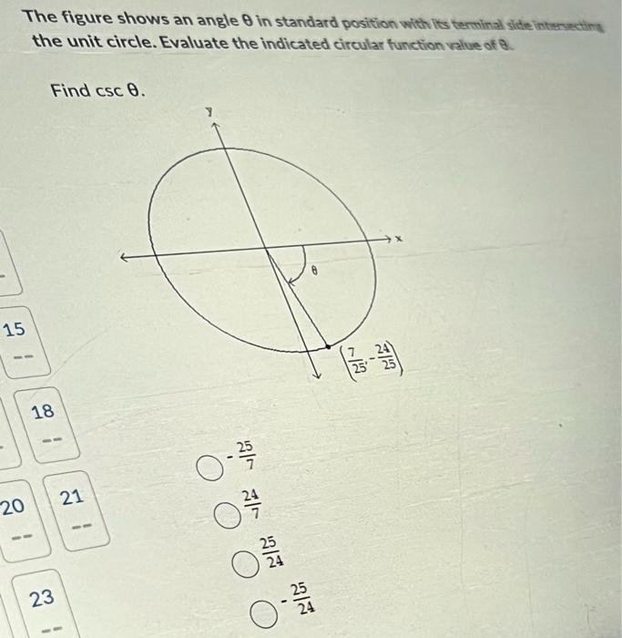 Solved The figure shows an angle 8 in standard position with | Chegg.com