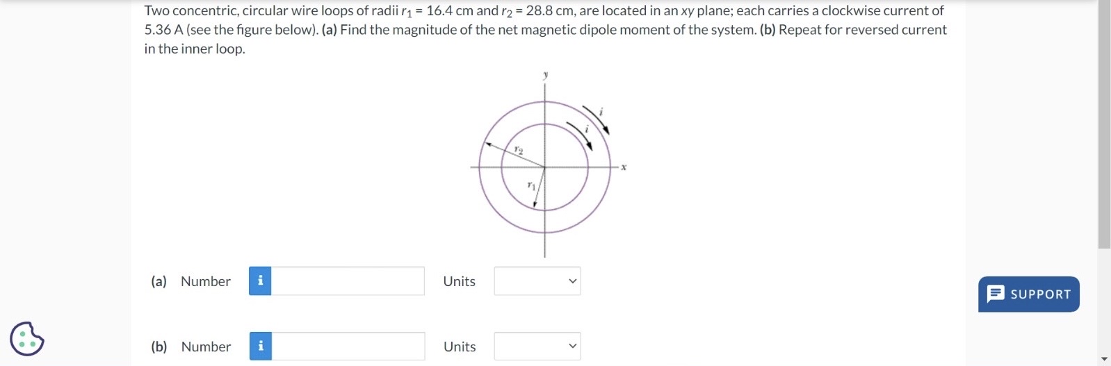 Solved Two concentric, circular wire loops of radii | Chegg.com
