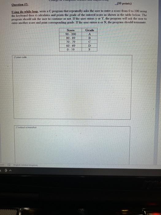 Solved Questions: (10 points) Using do while loop, write a C | Chegg.com