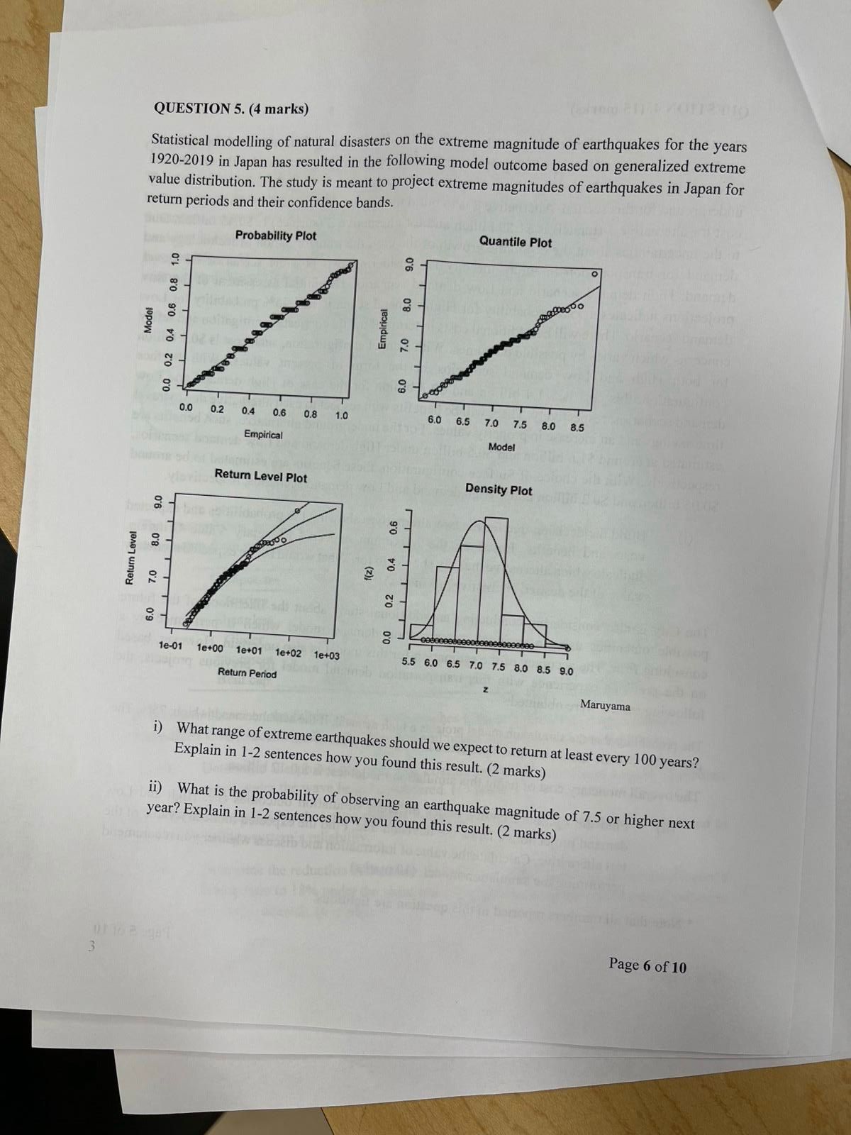 Solved QUESTION 5. (4 ﻿marks)Statistical modelling of | Chegg.com