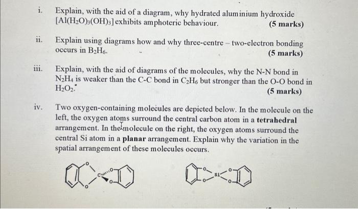 Solved i. Explain, with the aid of a diagram, why hydrated | Chegg.com