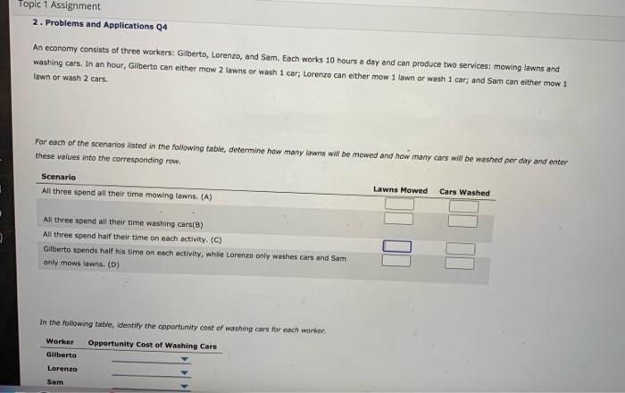 Solved Topic 1 Assignment 2. Problems and Applications Q4 An | Chegg.com