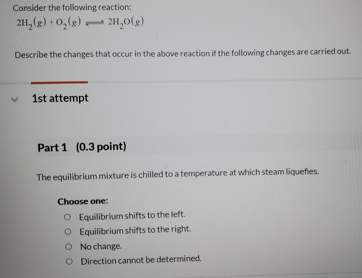 Solved Part 1 ( 0.3 ﻿point)The equilibrium mixture is | Chegg.com