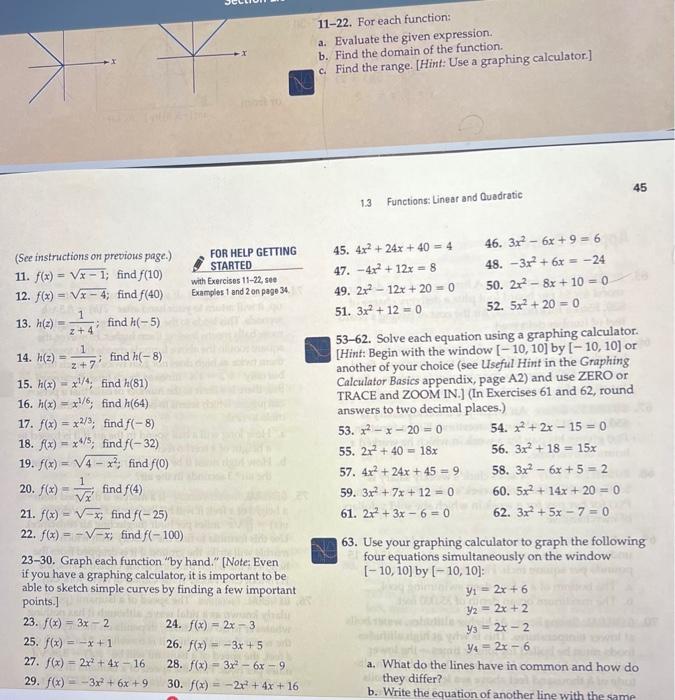 35−52. Solve each equation by factoring or the | Chegg.com