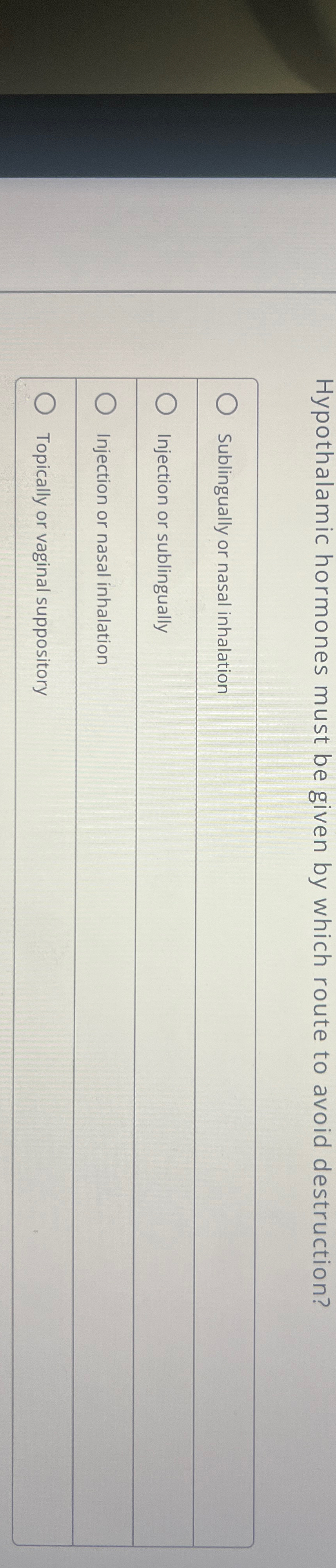 Solved Hypothalamic hormones must be given by which route to | Chegg.com