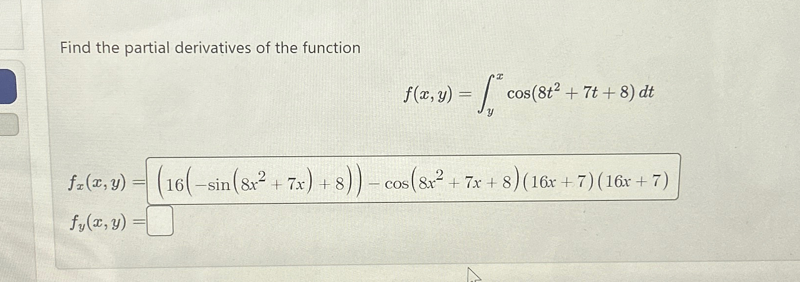 Solved Find the partial derivatives of the | Chegg.com