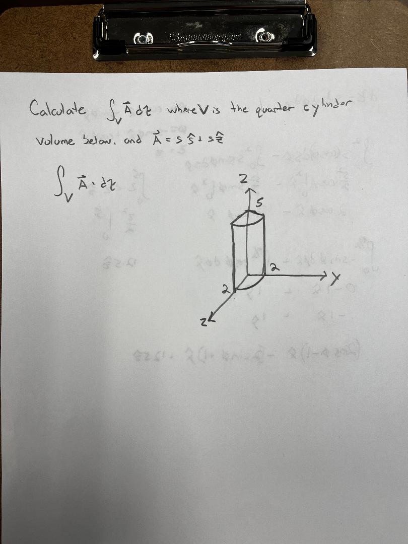 Solved Calculate ∫V﻿vec(A)dz ﻿where V ﻿is the quarter | Chegg.com