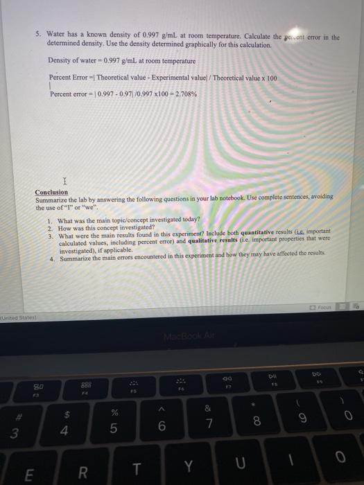 Solved CHEM 1211K - Determining Density Lab Report Sheet (1) | Chegg.com