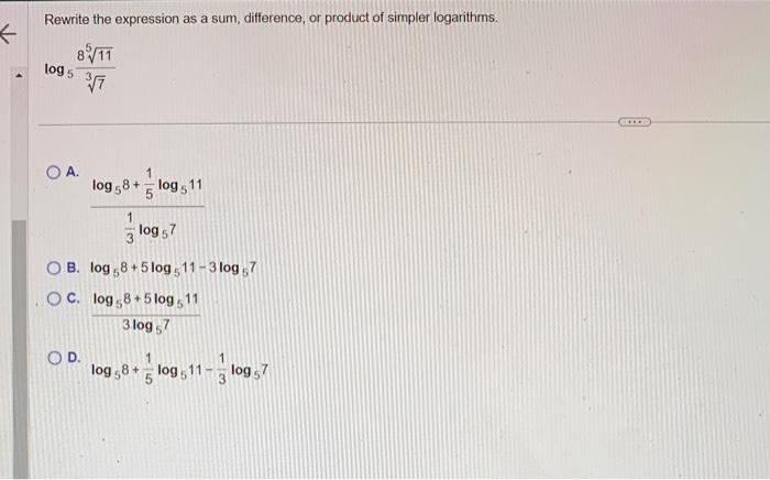 Solved Rewrite the expression as a sum, difference, or | Chegg.com