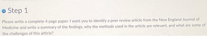 Step 1 Please write a complete 4 page paper. I want | Chegg.com
