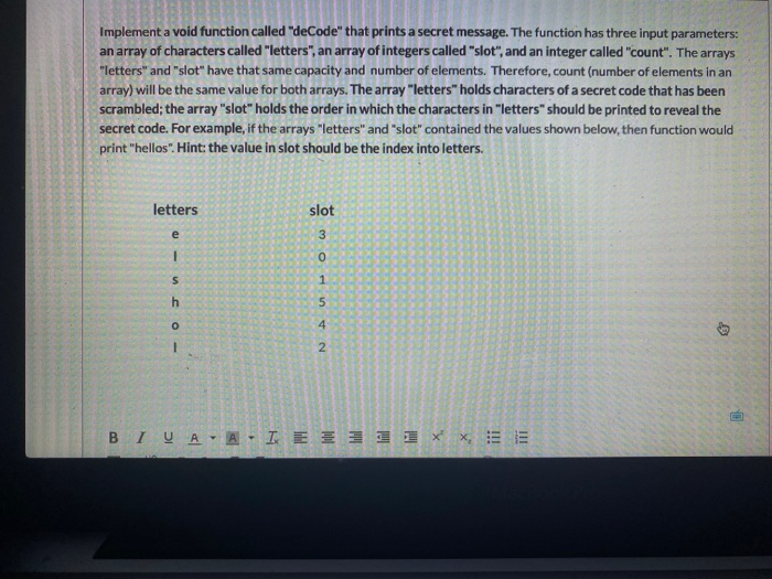Solved Implement Avoid Function Called Decode That Prints 
