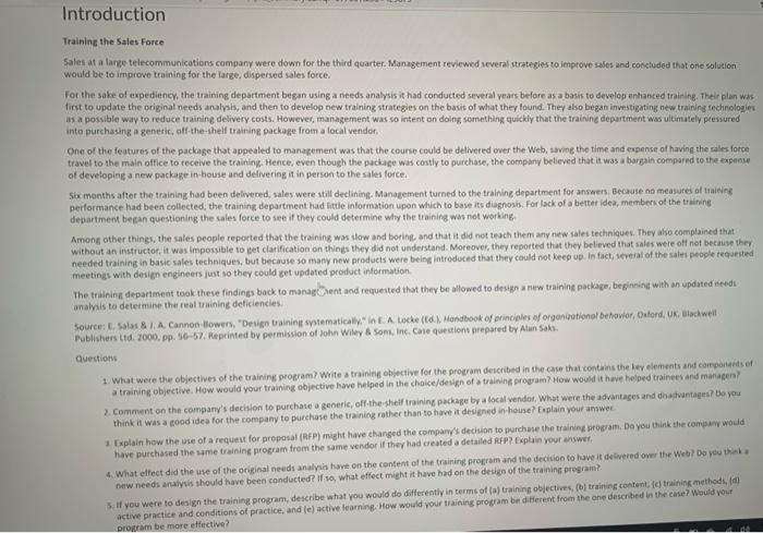 Solved 5. If you were to design the training program, | Chegg.com