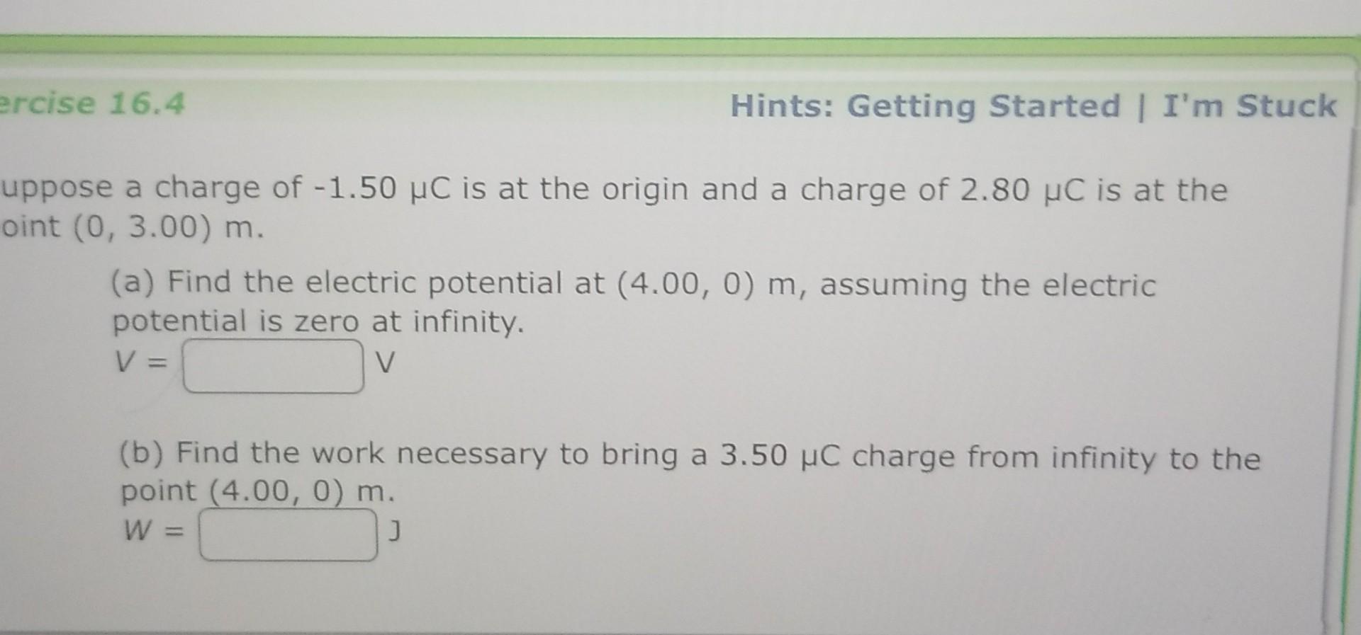 Solved Example 16.4 Finding the Electric Potential Goal | Chegg.com