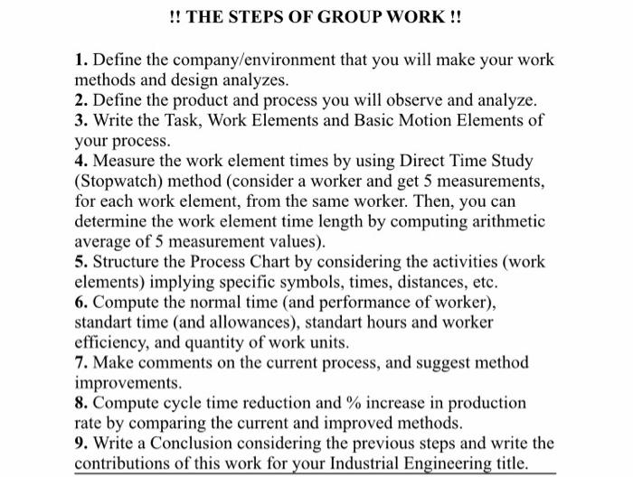 !! THE STEPS OF GROUP WORK !! 1. Define the | Chegg.com