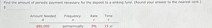 Solved Find the amount of periodic payment necessary for the | Chegg.com