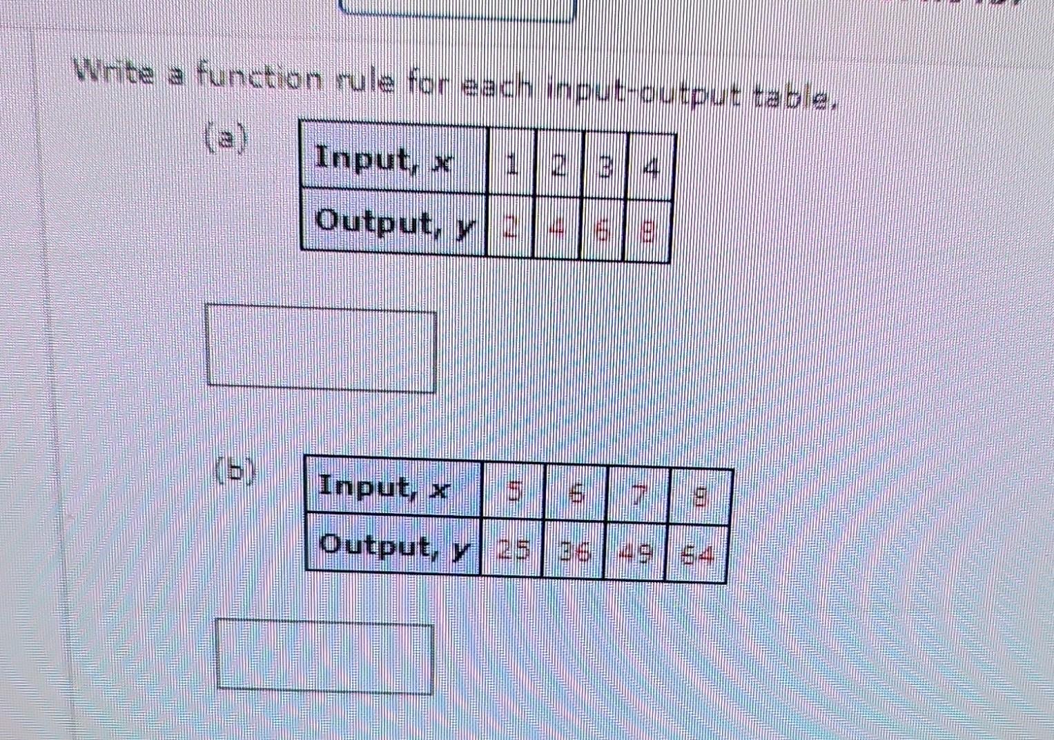 Solved Write A Function Rule For Each Inputt outpput Table Chegg