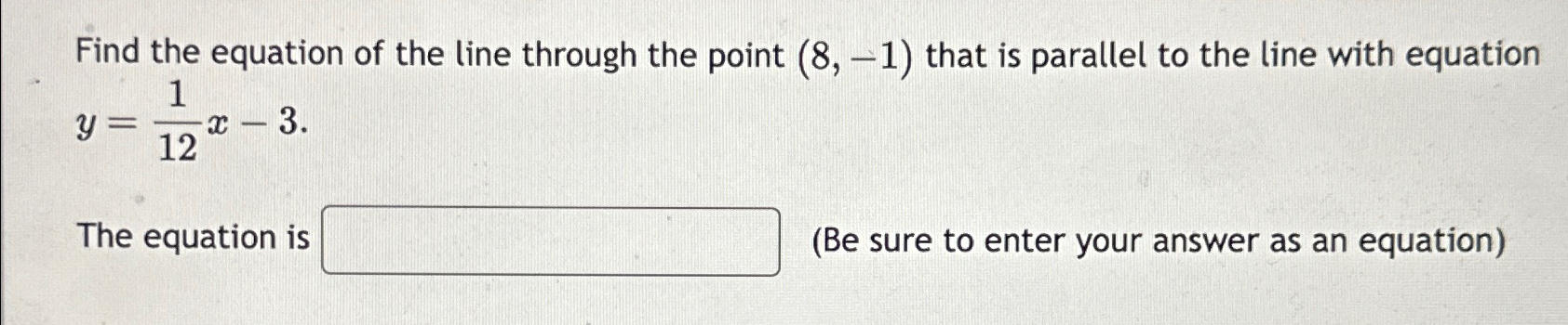 Solved Find the equation of the line through the point | Chegg.com