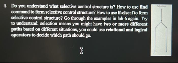 Solved 3. Do you understand what selective control structure | Chegg.com