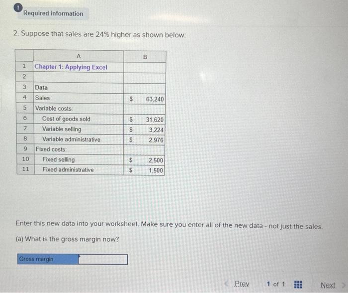 Solved Required information The Chapter 1 Form worksheet is | Chegg.com