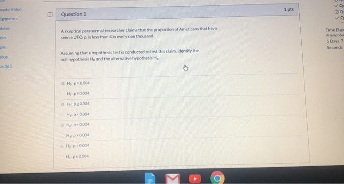 Solved 1 pts moto Video ignments U Question 1 dules A | Chegg.com