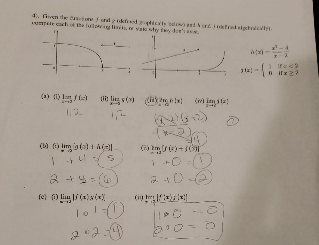 Solved 4). Given the functions f and g (defined graphically | Chegg.com