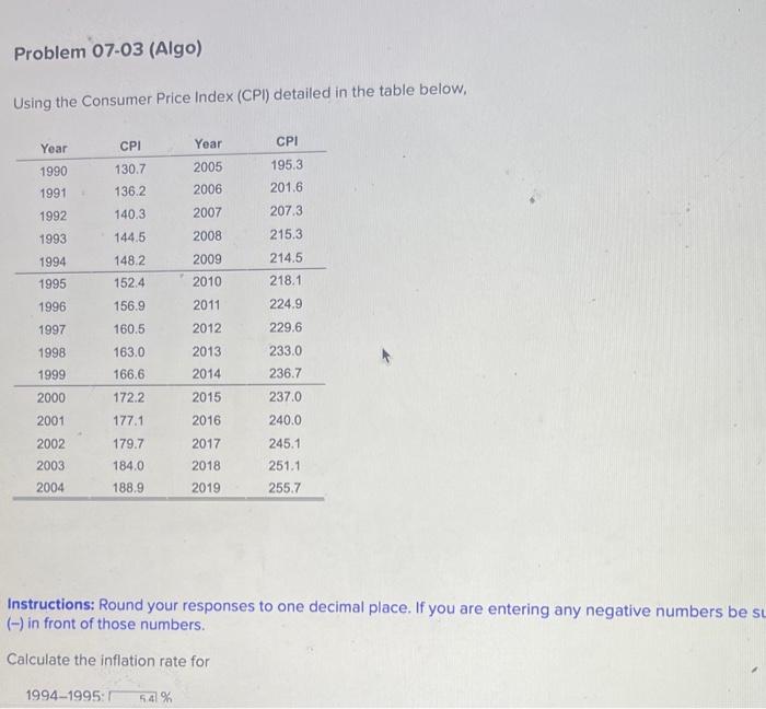 [Solved]: Using the Consumer Price Index (CPI) detailed in