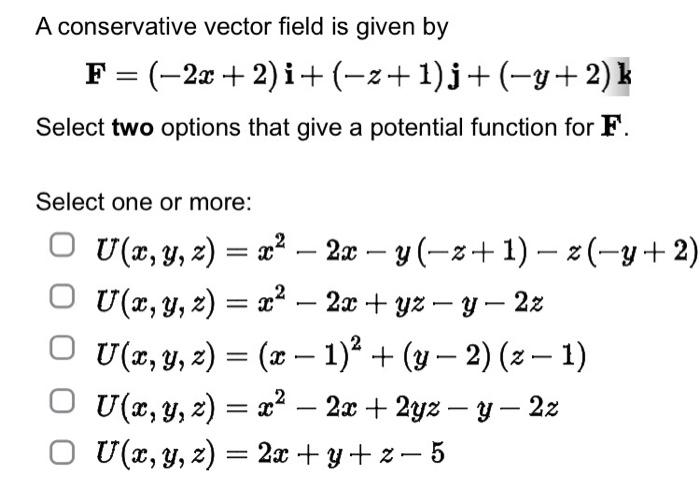 Solved A conservative vector field is given by | Chegg.com