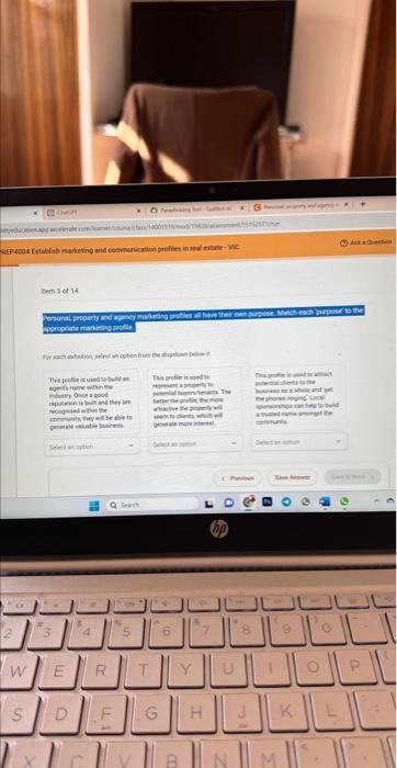 Solved Personal, property and agency marketing profiles all | Chegg.com