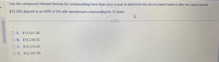 Solved Use the compound interest formula for compounding | Chegg.com